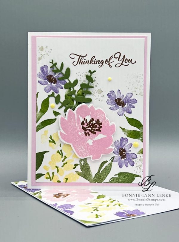 Textured Floral Hand Stamped Card & Video Tutorial