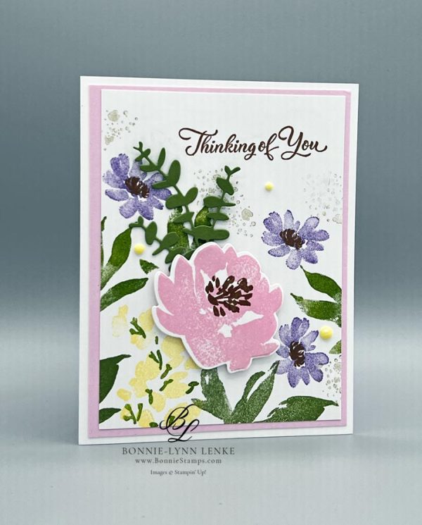 Textured Floral Hand Stamped Card & Video Tutorial